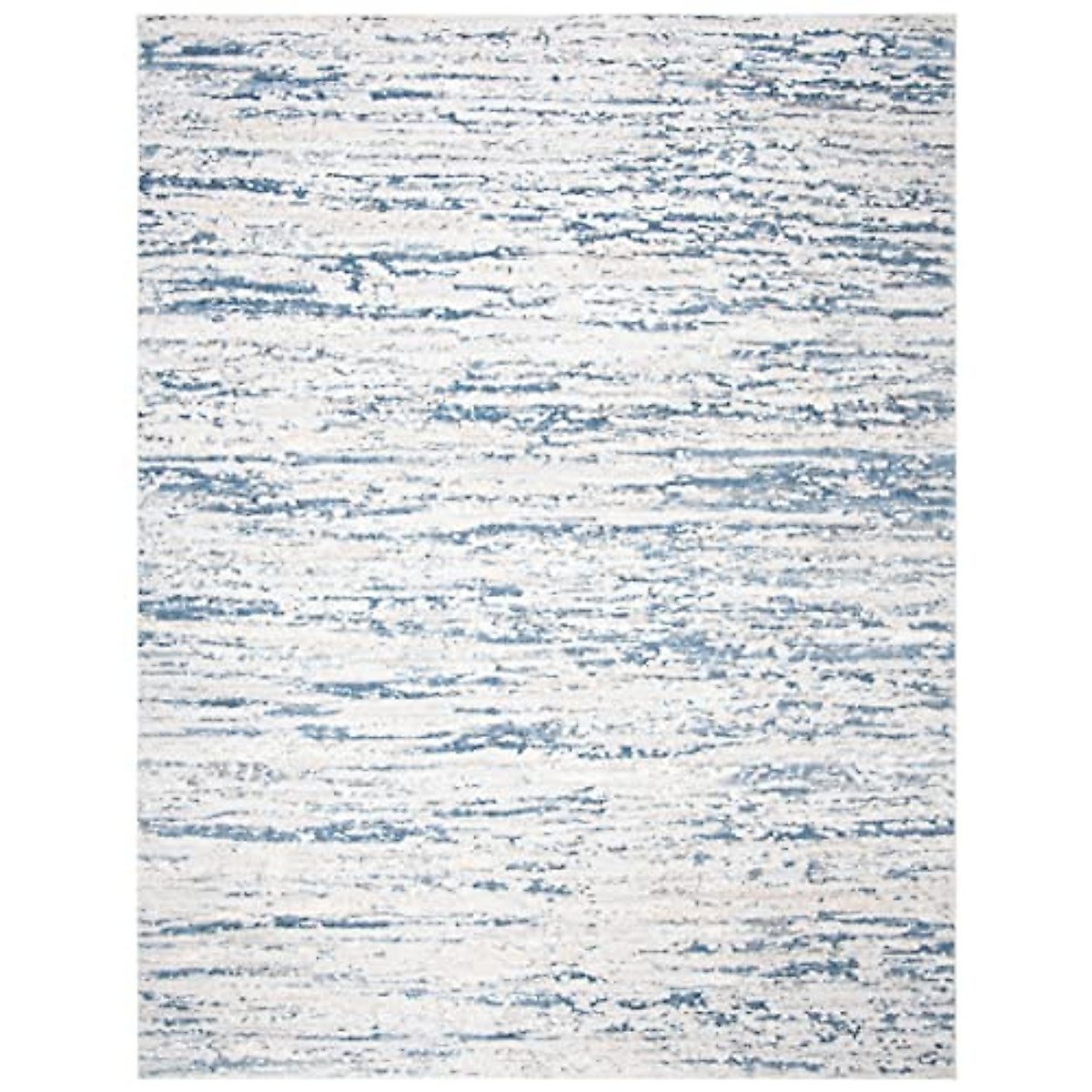 SAFAVIEH Amelia Collection Area Rug - 8' x 10', Ivory & Blue, Modern Abstract Design, Non-Shedding & Easy Care, Ideal for High Traffic Areas in Living Room, Bedroom (ALA768A)