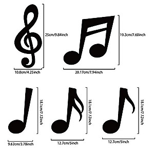 40 Pieces Music Notes Cutouts Music Party Decorations Musical Notes Silhouette for Music Concert 50's Theme Party Birthday Party Baby Shower School Bulletin Board Craft Home Wall Decor