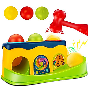 UNIH Hammer and Ball Drop Toys for 1 Year Old Boy Girl Infant Gifts - Pound a Ball Toddler Toys - Baby Toys for 6 to 12-18 Months