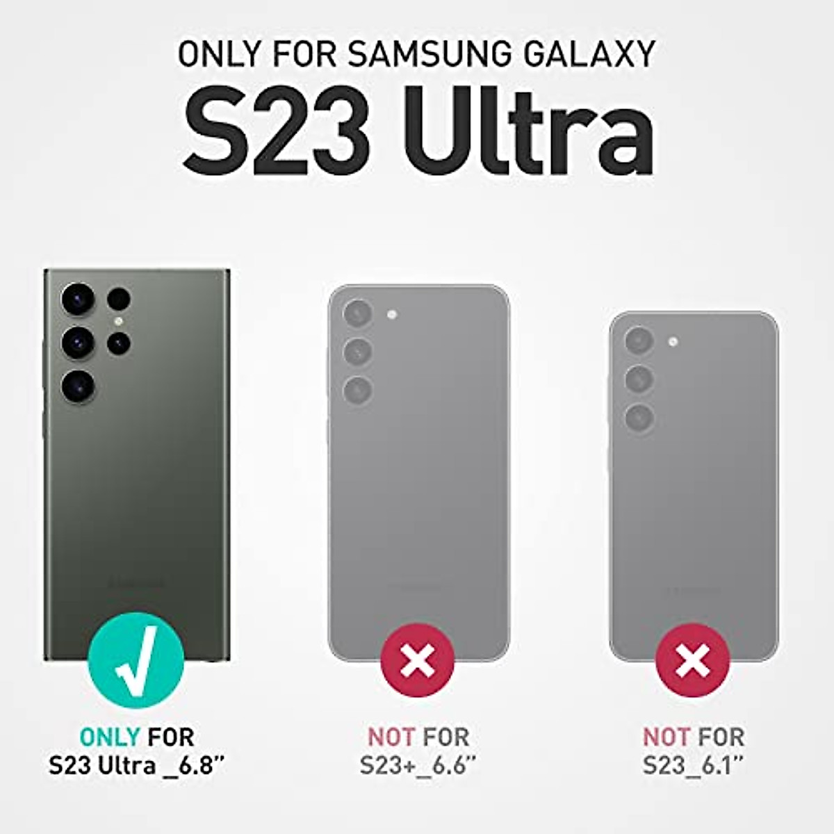SUPCASE Edge XT Series Case for Samsung Galaxy S23 Ultra 5G (2023), Slim Frame Clear Protective Case with Built-in Screen Protector (Black)