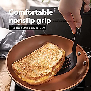 DI ORO Silicone Turner Spatula Set - Kitchen Spatulas for Nonstick Cookware - Cooking Utensils for Flipping Eggs & Pancakes - 600°F Heat-Resistant BPA Free Turners - Dishwasher Safe (4pc, Black)