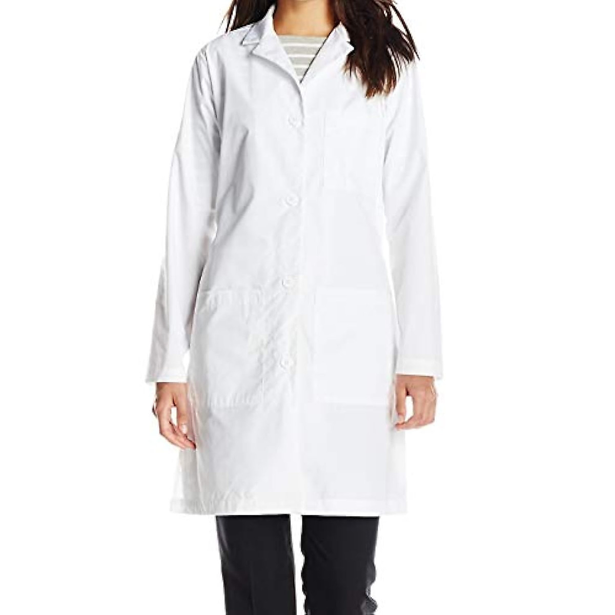 WonderWink Women's Wonderlab Women's Long Lab Coat Outerwear, White, 5X-Large