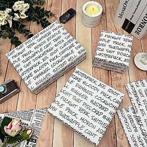 Dtiafu Rude Wrapping Paper for Women Men Adult - 6 Sheets Funny Gift Wrap for Holiday Birthday Wedding - 20 x 28 Inch Per Sheet Not Rolled