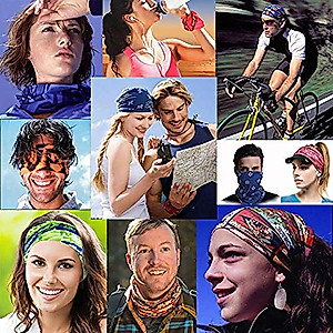 Cutewing Bandana Mask Neck Gaiter Balaclava Face Scarf Outdoor Magic Hiking Yoga Headband for Dust Seamless High Elastic Multi Bandanas with UV Resistance 10PCS