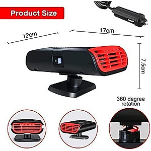 Car Heater,Upgrade Fast Heating Defrost Defogger, 2 in1 Fast Heating or Cooling Fan, Outlet Plug in Cigarette Lighte,12V Automobile Windscreen Fan for All Cars Portable Electronic Car Auto Heater