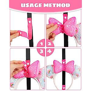 3 Pcs Mouse Ears Holder, Mouse Ear Headband Holder Organizer, Headband Storage Display Stand, Hanging Hair Accessory Rack for Girls Room Wall Decor