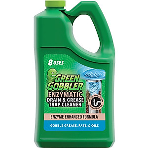 Green Gobbler ENZYMES for Grease Trap & Sewer - Controls Foul Odors & Breaks Down Grease, Paper, Fat & Oil in Sewer Lines, Septic Tanks & Grease Traps (1 Gallon)