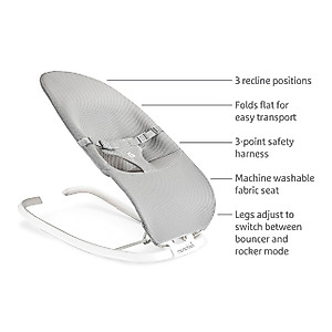 Munchkin® Spring 2-in-1 Baby Bouncer & Rocker - Portable, Lightweight & Compact with 3 Recline Positions for Newborns up to 20 lbs.