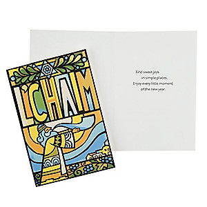 Hallmark Tree of Life Rosh Hashanah Card Assortment, Shalom and L'Chaim (6 cards with Envelopes)