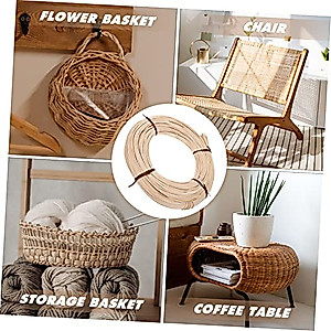 GANAZONO 1 Roll Woven Rattan Chair Outdoor Rattan Furniture Storage Baskets Wicker Basket Weaving Rattan Table Knit Rattan Basket Round Reed DIY Rattan Chair Repair Material Rattan Webbing