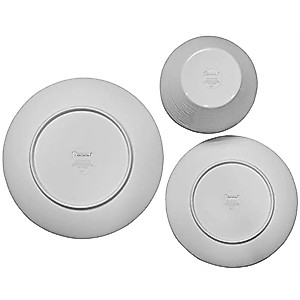 Parhoma White Melamine Plastic Home Dinnerware Set, 12-Piece Service for 4