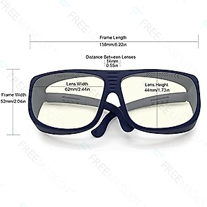 FreeMascot OD 6+ 9000nm-11000nm Wavelength CO2 Laser Safety Glasses for 10.6um CO2, 10600nm Laser Safety Goggles (Black) (Frame Style 5)