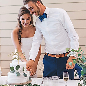 Donoter 48 Pcs Gold Glitter Diamond Ring Love I Do Cupcake Topper Picks for Wedding Engagement Party Cake Decorations