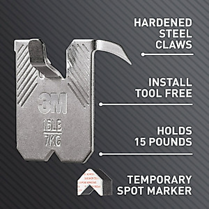3PH15M-5ES Claw Drywall Picture Hangers & Markers, Holds 15-Lbs, 5-Pk. - Quantity 1