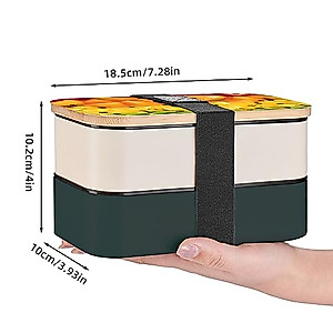 Fresh Fruit Adult Lunch Box, Bento Box, With Cutlery Set Of 3, 2 Compartments, Rectangular, Lunch Box For Adults