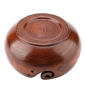 Rodipu Natural Wooden Yarn Bowl Storage Base for Knitting Crochet Organizer Holder GL