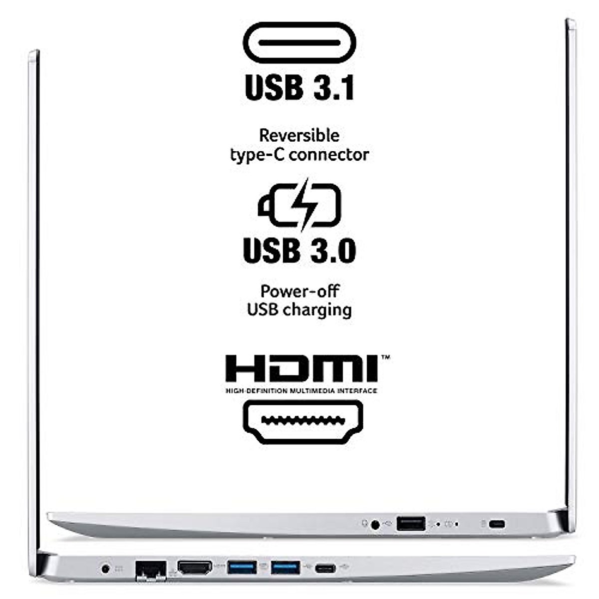 Acer Aspire 5 A515-55-378V, 15.6" Full HD Display, 10th Gen Intel Core i3-1005G1 Processor (Up to 3.4GHz), 4GB DDR4, 128GB NVMe SSD, WiFi 6, HD Webcam, Backlit Keyboard, Windows 10 in S Mode