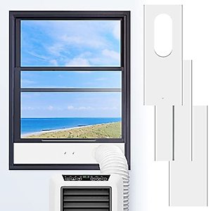 AGPTEK Window Seal for Air Conditioner with 2 in 1 Coupler, Upgraded Portable AC Replacement Sliding Window Kit, Adjustable Length Panels for Air Conditioner Exhaust Vent Hose of 5.1"/5.9" Diameter
