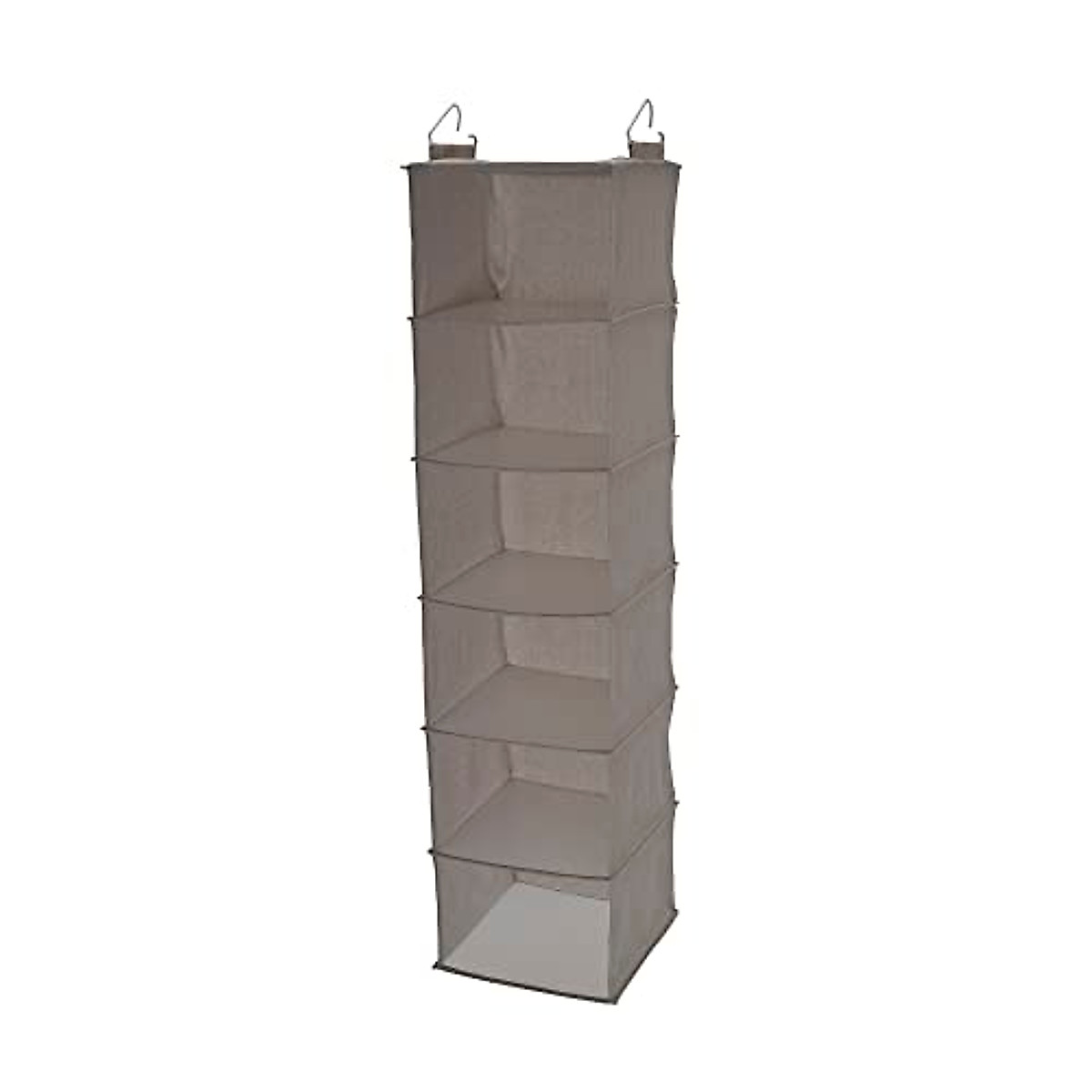 Household Essentials 6 Shelf Hanging Closet Organizer, Light Grey