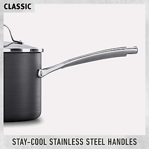 Calphalon 10-Piece Pots and Pans Set, Nonstick Kitchen Cookware with Stay-Cool Stainless Steel Handles and Pour Spouts, Grey