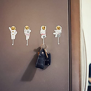 Beavorty Astronaut Wall Hanging Hook 4pcs Astronaut Hook Umbrella Holder Wall Hooks Wall Mounted Coat Hooks Key Rack Astronaut Wall Sculptures Kids Bathroom Accessories Wall Mount Storage Hanger