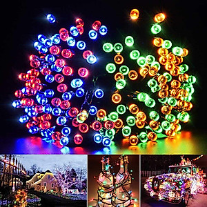 MAYSAK Solar String Lights Outdoor Waterproof 100LED 39.4ft Christmas Fairy Lights with 8 Modes Decoration Starry Light for Patio, Lawn, Landscape, Garden, Home, Wedding, Party, Xmas Tree