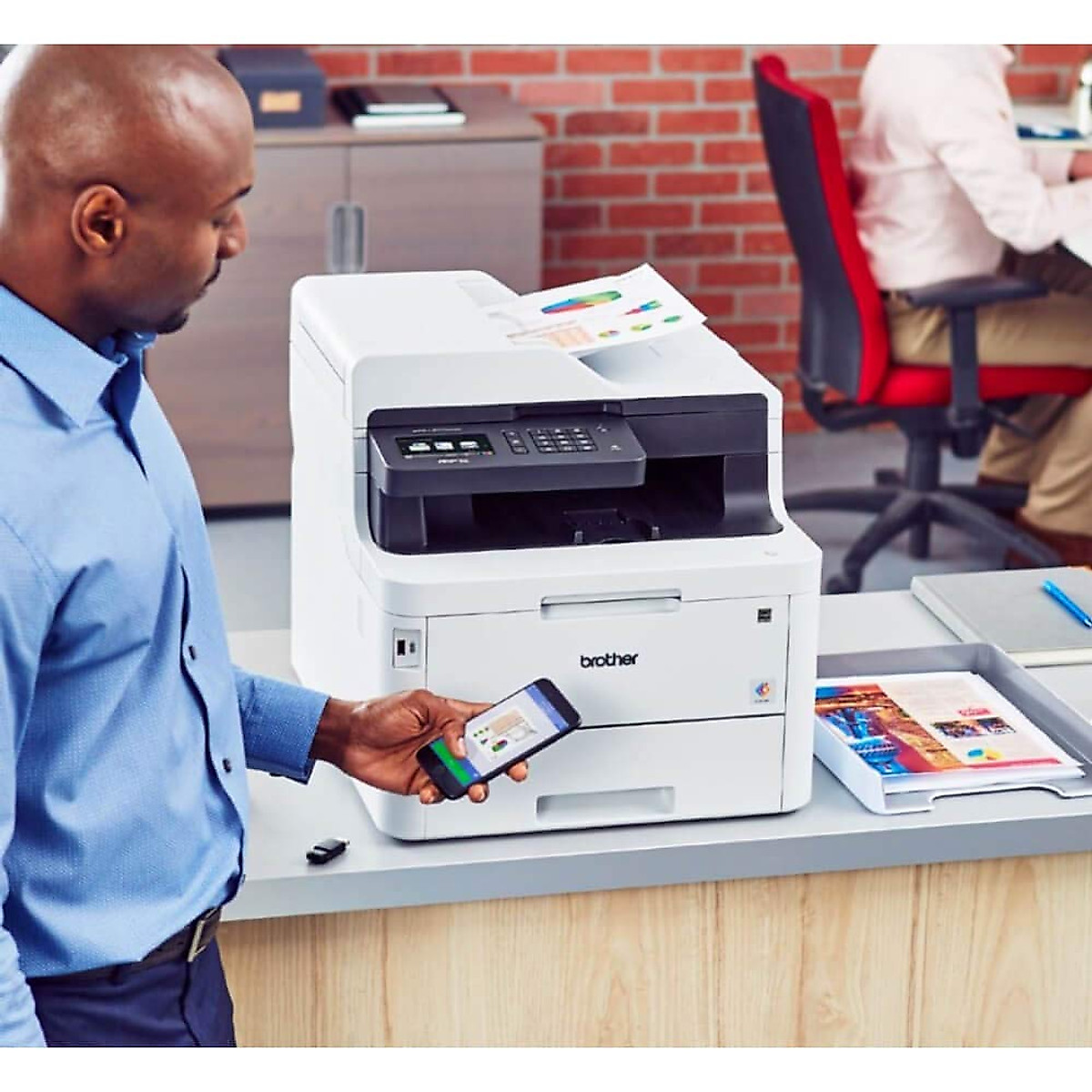 Brother MFC-L3770CDW Color All-in-One Laser Printer with Wireless, Duplex Printing and Scanning (Renewed)