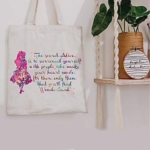 POFULL Alice Gift Fairy Tales Gift Alice Lover Gift For Friends Alice Merchandise Gift for Fans (The secret, Alice Tote Bag)