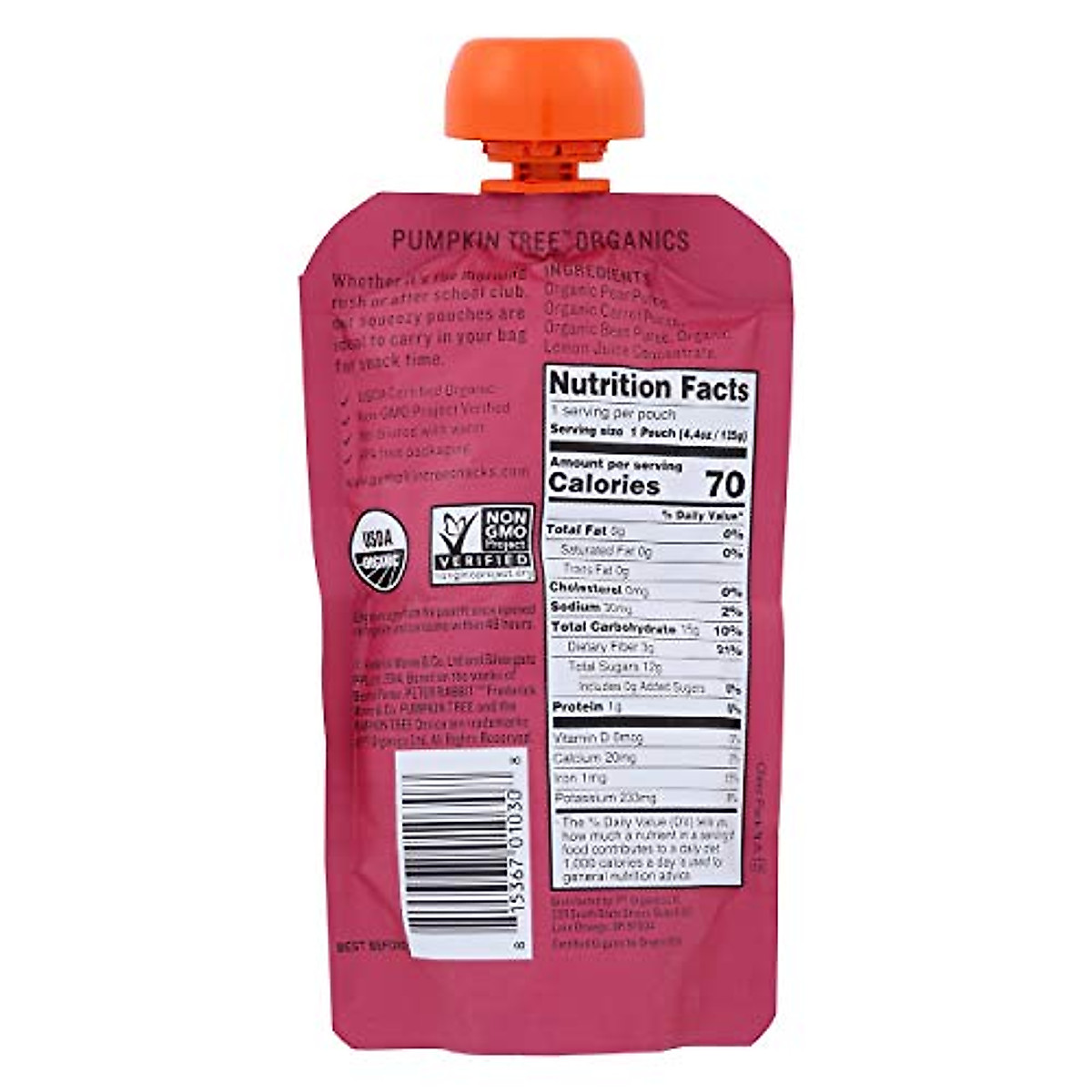Peter Rabbit Organics Puree Beet Carrot Pear, 4.40 oz