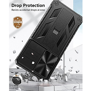 for Motorola Moto G-Stylus 5G-2022 Case: Military Grade Drop Proof Protection Rugged Protective Cell Phone Cover with Belt Clip Holster Kickstand & Slide |Shockproof TPU Matte(Belt-Clip Black)
