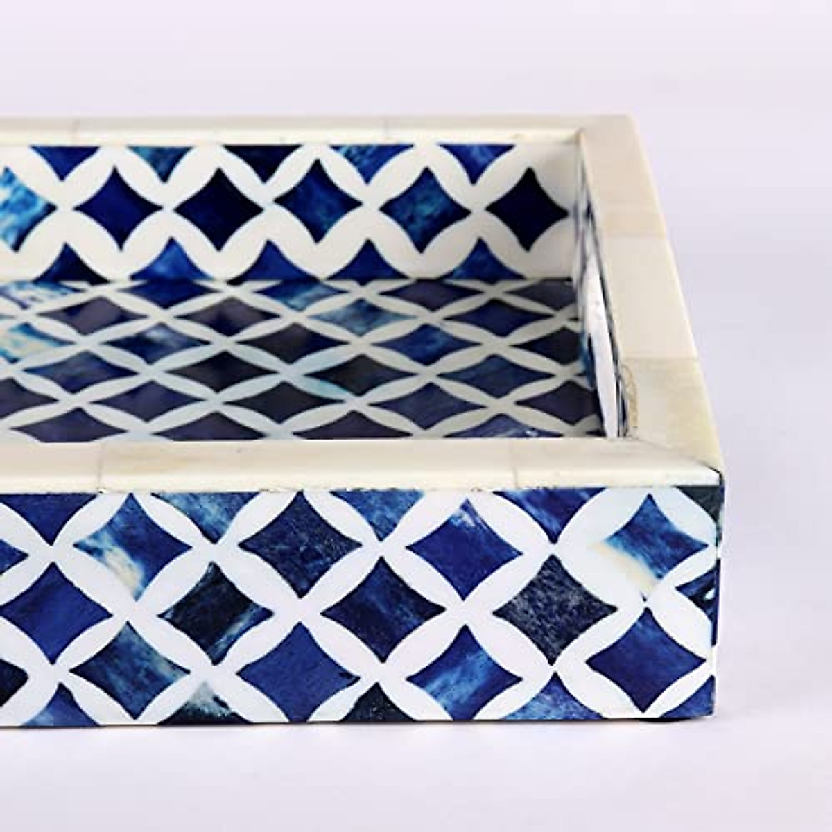 Handicrafts Home 12x8 Blue Decorative Serving Tray | Vintage Handmade Art