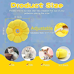 HYLYUN Cat Recovery Collar - Cute Sun Flower Neck Cat Cones After Surgery, Adjustable Cat E Collar, Surgery Recovery Elizabethan Collars for Kitten and Cats