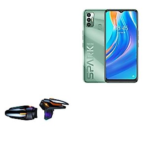 BoxWave Gaming Gear Compatible with Tecno Spark 7 - Touchscreen QuickTrigger Auto, Trigger Buttons Autofire Gaming Mobile FPS - Jet Black