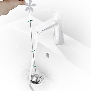 12 Pcs Flower Shape Shower Drain Sink Remover Hair Filter Chain Hook Flower Drain Hair Catcher Drain Clog Protectors Catcher Strainer Hair Snare Easy to Install and Clean for Bathroom Tub