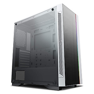 DeepCool MATREXX 55 V3 ADD-RGB WH 3F Mid-Tower ATX Case, E-ATX Support, Tempered Glass Panels, Three Included ARGB Fans, Motherboard Sync and Front I/O RGB Control, White