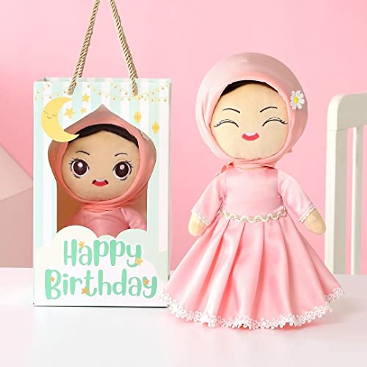Mommy Yasmin - Soothe & Talking Hijab Doll | Muslim & Islamic Toy | Eid Gift | Quran & Dua | Interactive + Relaxing | Remote | for Baby + Toddlers + Kids(Open Eyes)