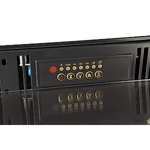 BurnBrite 88001 50-Inch Dual-use Wall Mount & Recessed Electric Fireplace with Crystals and Driftwood, Black