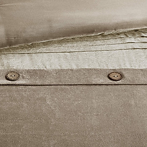 Madison Park Boone Cozy Comforter Set, Faux Suede, Deluxe Hotel Styling All Season Down Alternative Bedding Matching Shams, Decorative Pillow, King (104 in x 92 in), Rustic Tan 7 Piece