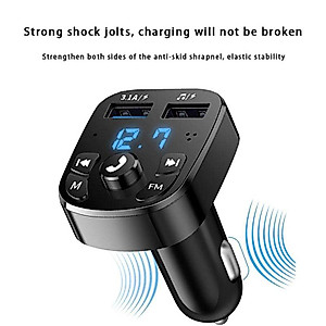 FM Bluetooth Transmitter for Car, Wireless Bluetooth Radio Adapter Car Kit MP3 Player Receiver Audio Music Stereo, Handsfree Calling Dual USB Ports Quick Charger for All Smartphones
