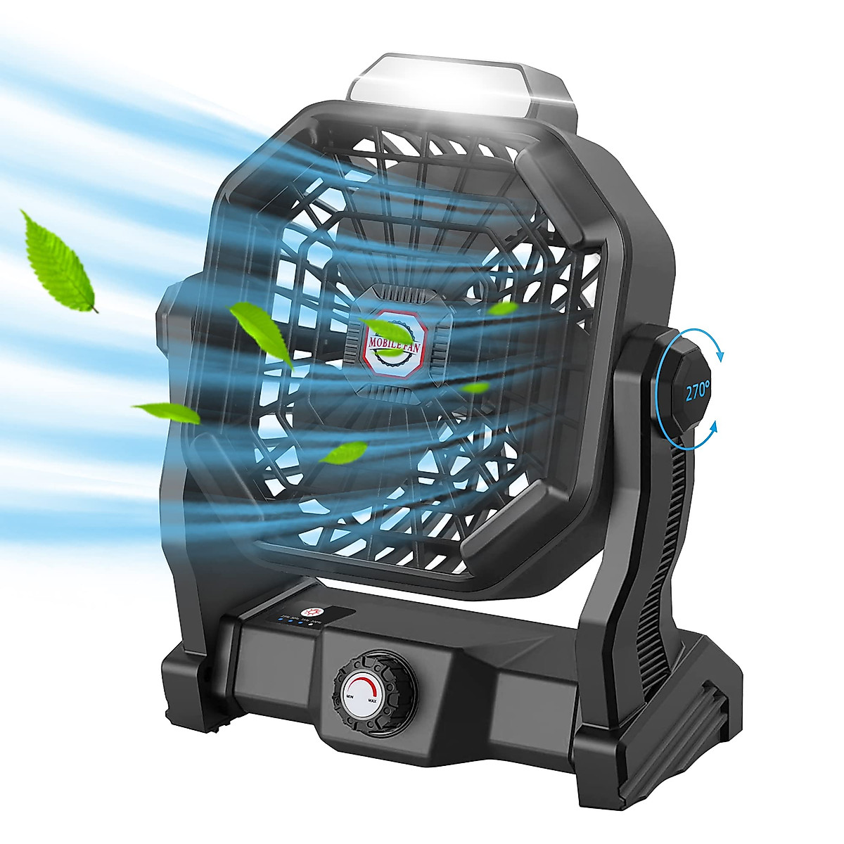 CooCoCo Camping Fan, Portable Fan Rechargeable,Battery Operated Fan Camp Fan for Tents,Stepless Speed & Long-Lasting Battery Fan for Outdoor,Office,Travel