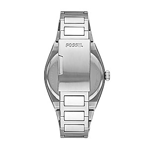 Fossil Men's Everett Quartz Stainless Steel Three-Hand Watch, Color: Silver/Red (Model: FS5984)