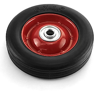 JDYYICZ 2 Pack 6" x 1.5",1/2" Axle, Premium Rubber Wheel with Ball Bearing, Hand Truck Wheel, Capacity up to 132 lbs