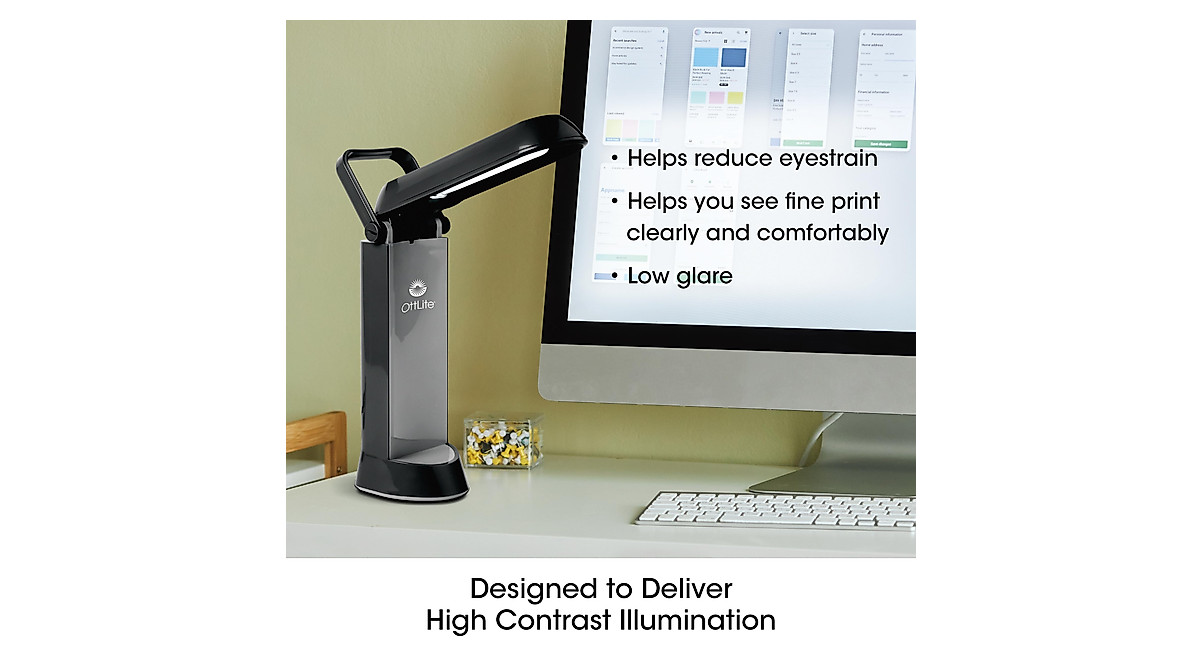 OttLite 13W Folding Desk Lamp - Natural Daylight, Portable & Adjustable