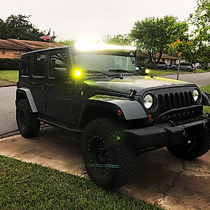 Nilight LED Light Bar 2Pcs 4 Inch 36W Yellow Flood Spot Combo Triple Row Driving Lamp Roof Bumper Off Road LED Work Lights Pods for Van Camper Wagon Car Pickup Golf Cart ATV UTV SUV Truck Boat 4x4