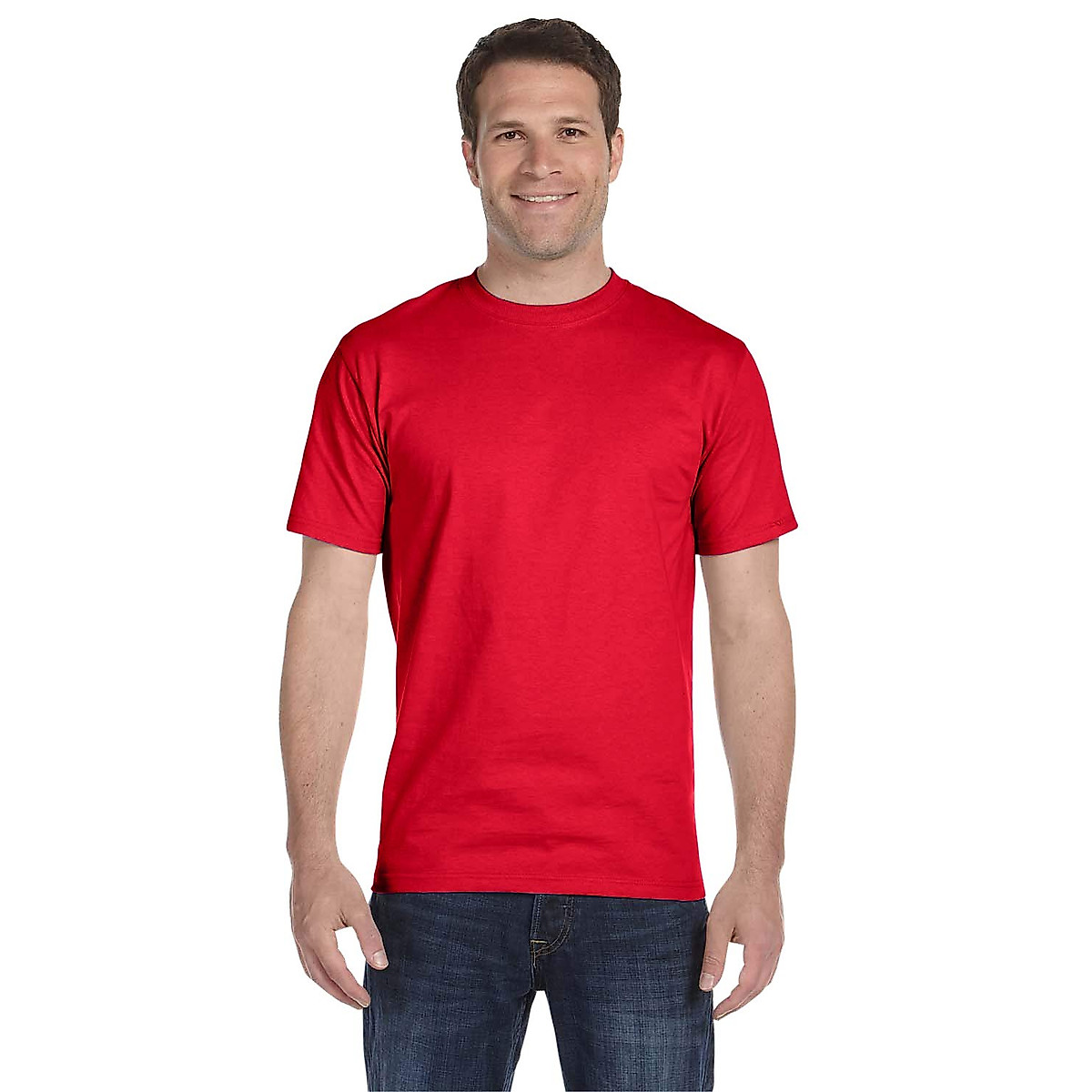 Hanes Mens 5.2 oz. ComfortSoft Cotton T-Shirt (5280) Athletic red l