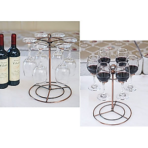 GeLive Flight Wine Server Stand Glasses Display Holder Tree Stemware Rack Hanger Organizer for Wine Tasting Party Bar Decoration Bronze