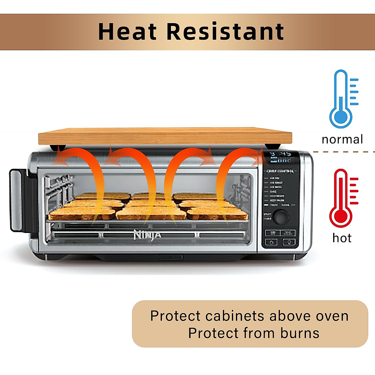 Cutting Board Compatible with Ninja Foodi SP101 SP201 SP301 SP351 DCT401 DCT402 Air Fryer Oven, Heat Resistant Cutting Board Compatible with Ninja Foodi Air Fryer Convection Oven, Create Storage Space
