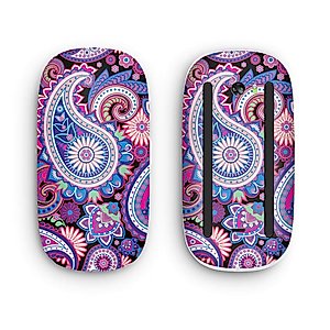 Design Skinz Vibrant Purple Paisley V5 Vinyl Decal Compatible with The Apple Magic Mouse 2 (Wireless, Rechargable) with Multi-Touch Surface