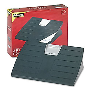 Fellowes 8035001 Adjustable Locking Footrest W/Microban, 17 1/2 X 13 1/8 X 5 5/8, Black/Silver