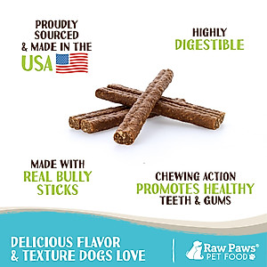 Raw Paws Alternative Soft Bully Sticks for Dogs, 6-inch, 15-ct - Made in USA - Dog Chews Rawhide Free - Soft Dog Chews for Senior Dogs - Rawhide Free Dog Treats - Puppy Chews for Teething